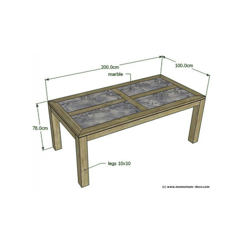 ALTUS | Dining table with blue stones top Color oldteak#natural ...