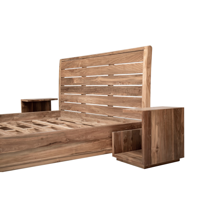 ANDAMAN | Bed Kleur oldteak#natural Materiaal gerecycled oud teak ...