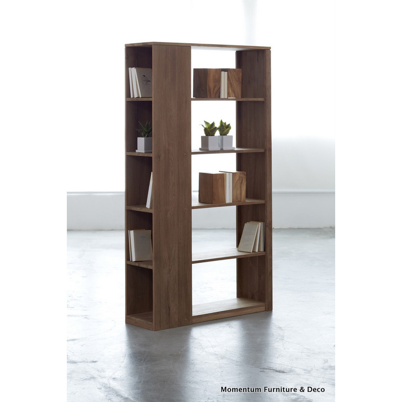 03186 | Modern rek met zijopslag Kleur oldteak#natural Materiaal ...