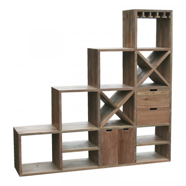 WC591DC | Cube step rack, double sided Color oldteak#natural Material ...
