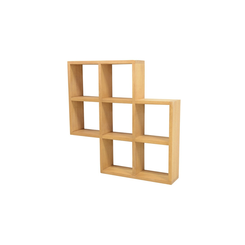 Wall rack, cubic design Color hevea#brownCM Material hevea Dimension ...