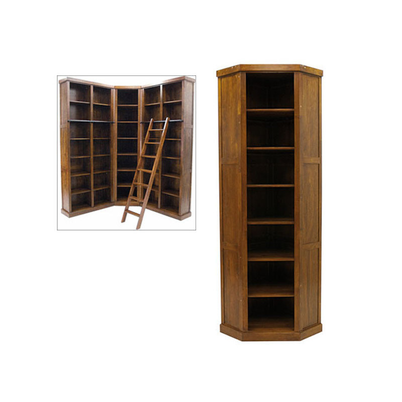 Modular corner bookcase Color hevea#brownCM Material hevea Dimension ...